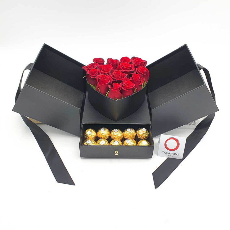 Heart of roses with Chocolate - Amman Jordan - Order Online