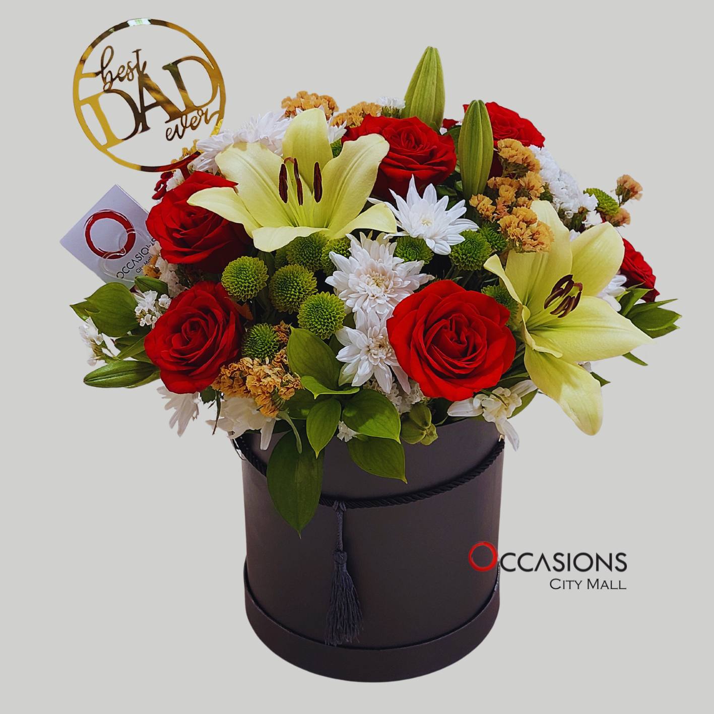 Best Dad Ever Flower Arrangement - Black - Dad Gifts In Jordan